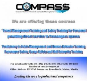 Certificate of Course Approval from MARINA for Crowd Management and ...